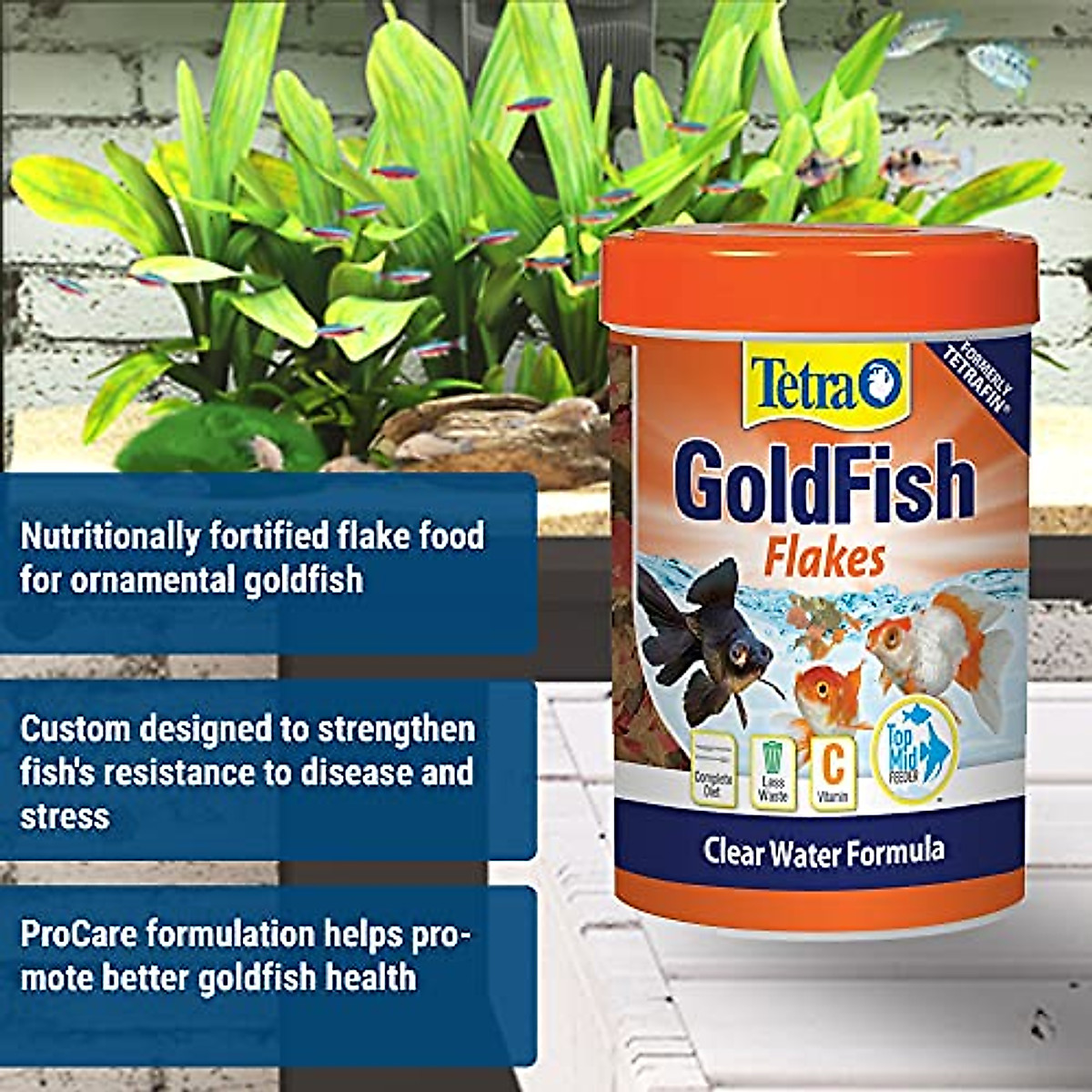 Tetra TetraFin Goldfish Flakes 3.53 Ounces, Balanced Diet (16227)