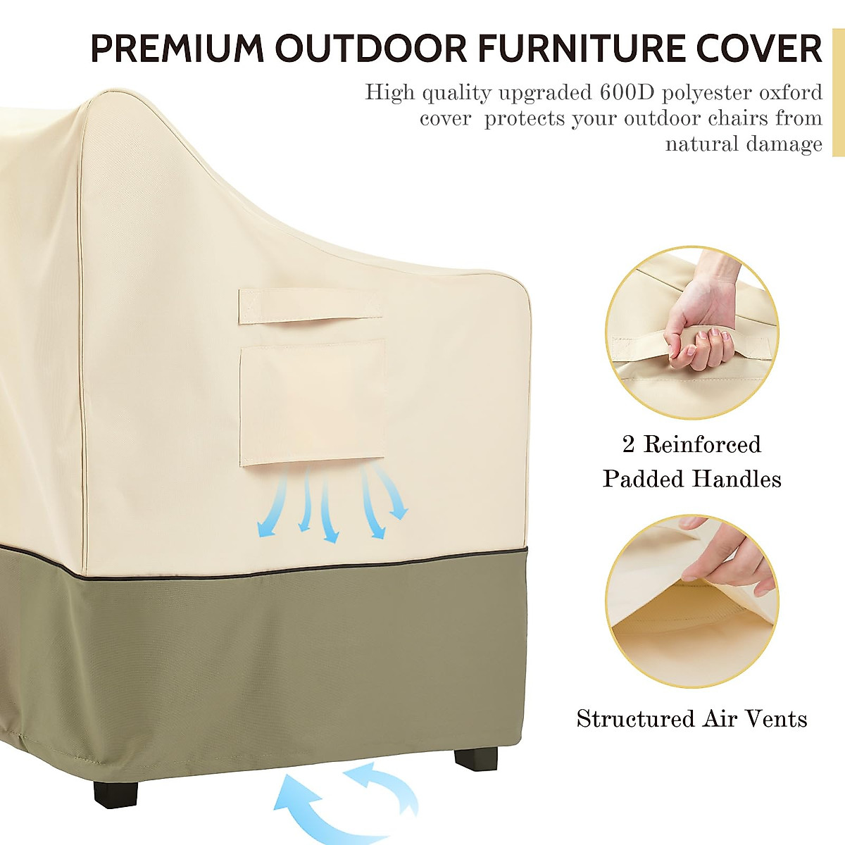 COSFLY Patio Furniture Covers Waterproof, Outdoor Chair Covers 1 Pack Heavy Duty - Fits up to 29W x 30D x36H Inches (1 Pack)