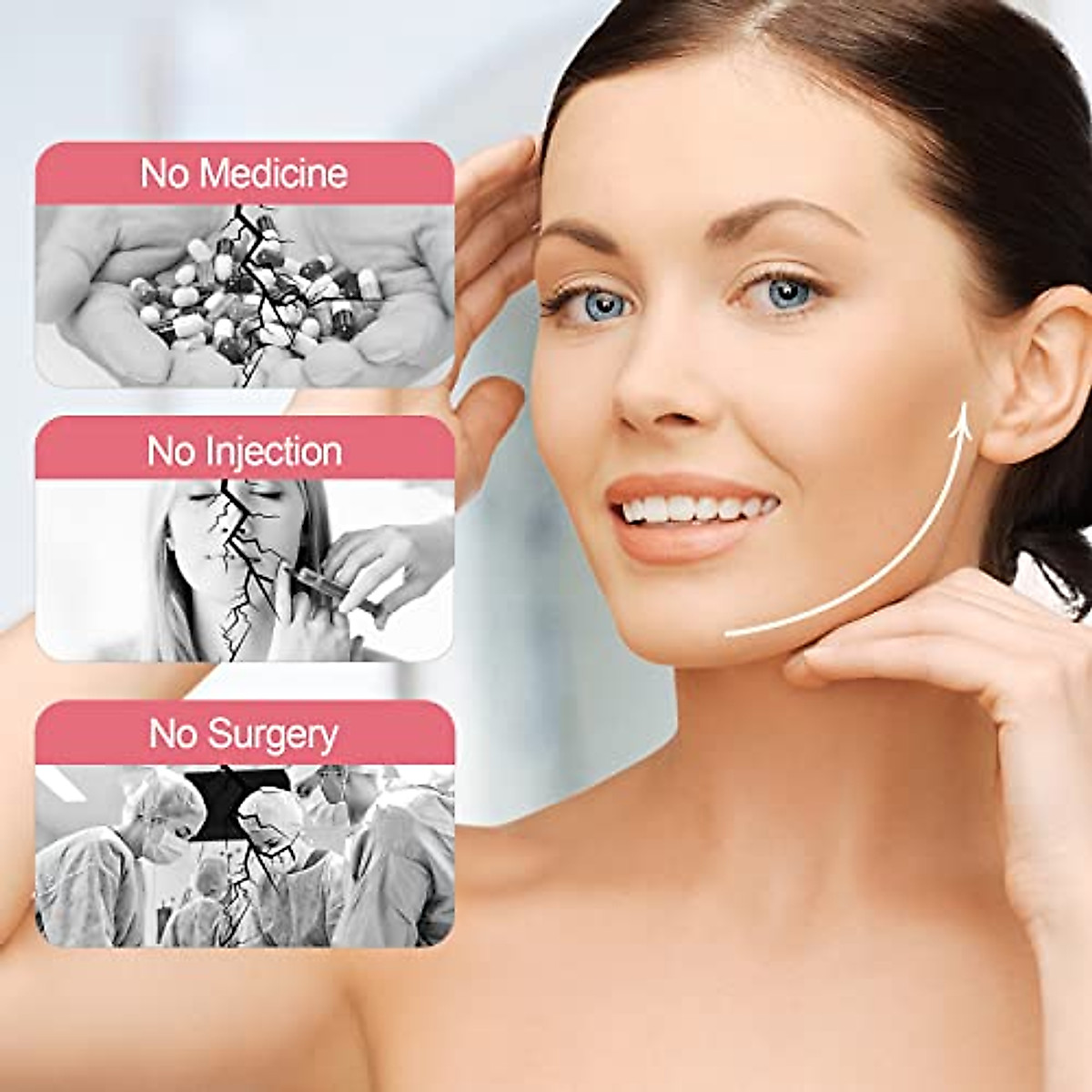 LHYLZY Double Chin Reducer, V Line Lifting Face Slimming Mask Chin Strap for Women, Eliminates Sagging Skin Firming Anti Aging Facial Jawline Shaped Neck Belt