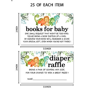 Baby Shower Invitation Set, Books For Baby, Thank You, Diaper Raffle, Fill In Invites Cards, Each Design 25 Cards & Envelopes (Total 100 Cards) – (bb016-taozhuang)