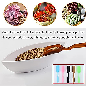 Qioly 10 PCS Plastic Mini Gardening Shovel Spoons Soil Scoops, Cultivation Digging Transplanting Tools for Succulents Potted Flowers, Bath Salt Spoons/ Washing Powder Scoops/ Loose Tea-Leaf Scoops