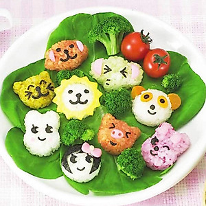 Ogrmar 6PCS Cartoon Cute Boil Egg Mold/Fish Car Heart Shape Egg Sushi Rice Mold Mould/Decorating Fondant Cake Tool (6 pcs)