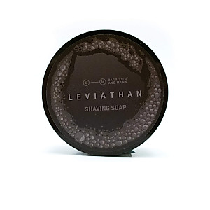 Barrister and Mann Shaving Soap | Luxury Dense, Rich & Creamy Lather Tallow Wet Shave Puck | Leather Accord Blended with Sandalwood, Coffee, Cedar, Musk | Men's Grooming Routine 4 Oz (Leviathan)