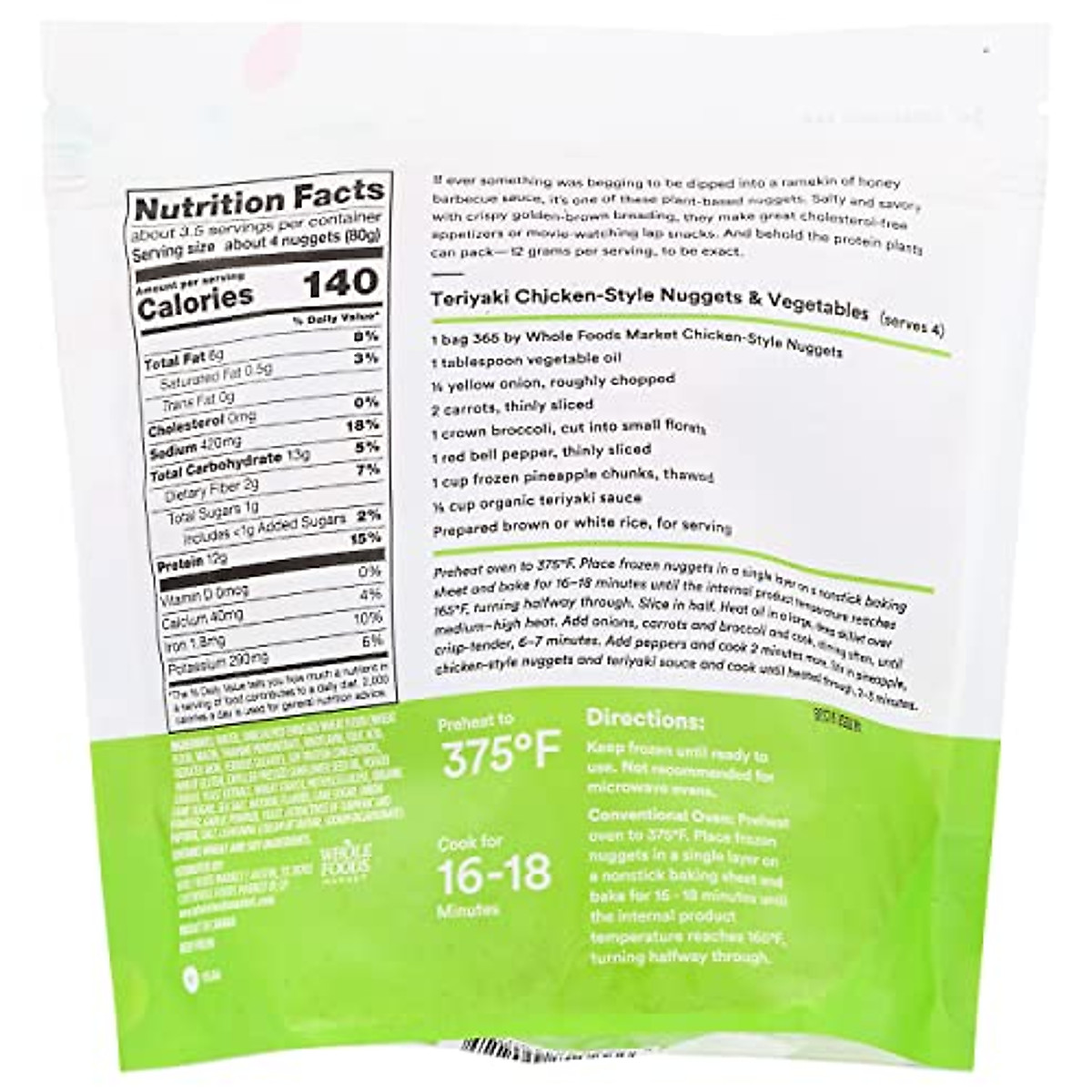 365 By Whole Foods Market, Plant-Based Chicken Style Nuggets, 10.5 Ounce