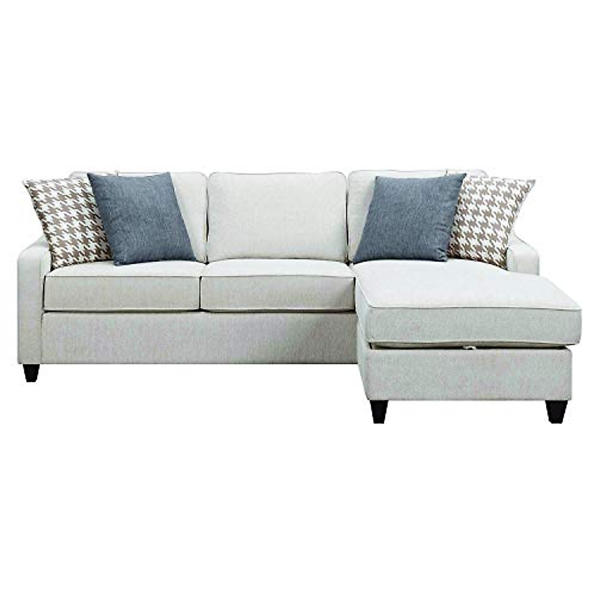 Montgomery Sectional Sofa with Track Arms and Chaise Cream