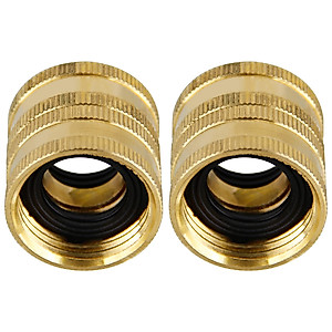 Lifynste 2 Pack 3/4" Heavy Duty Brass Garden Hose Adapter with Dual Swivel for Male Hose to Male Hose, Double Female