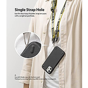 Ringke Shoulder Strap [Phone Lanyard] Designed for Camera Strap and Phone Strap, Adjustable Sturdy Universal Crossbody Strap Compatible with Camera and Phone Case - Ticket Band Black
