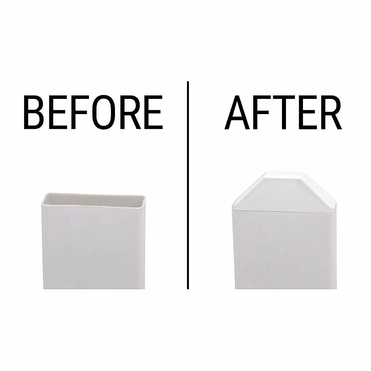 White 7/8 Inch x 3 Inch Vinyl Dog-Ear Picket Fence Caps (6 Pack)