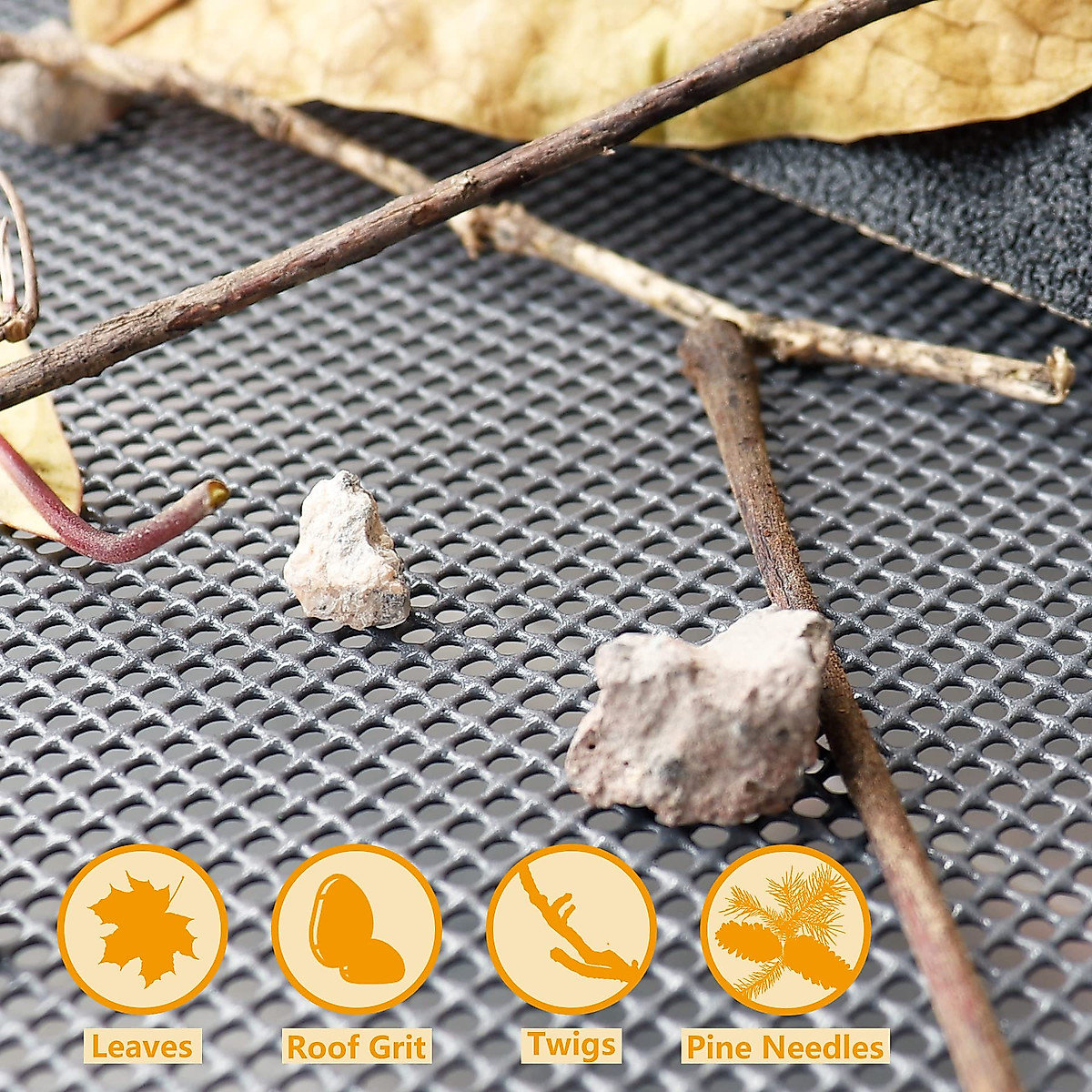 Powrocket Universal Sizes Stainless Steel Micro Mesh Gutter Guard Leaf Protection,Work for 6'',5'',4'' Gutter,Prevents Roof Clogged Downspouts,Easy to Work with and DIY,Total Covers 48Ft,Dark Grey