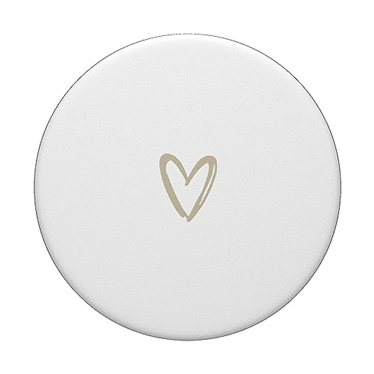 Beige White Minimalist Heart PopSockets Standard PopGrip