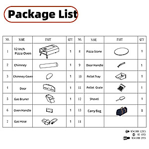 VEVOR Multi-fuel Outdoor Pizza Oven, 12-inch Gas & Wood Fired Pizza Maker with Auto Rotatable Stone, Portable Pizza Ovens for Outside Backyard Camp, Carry Cover, Shovel, CSA Certified, Black