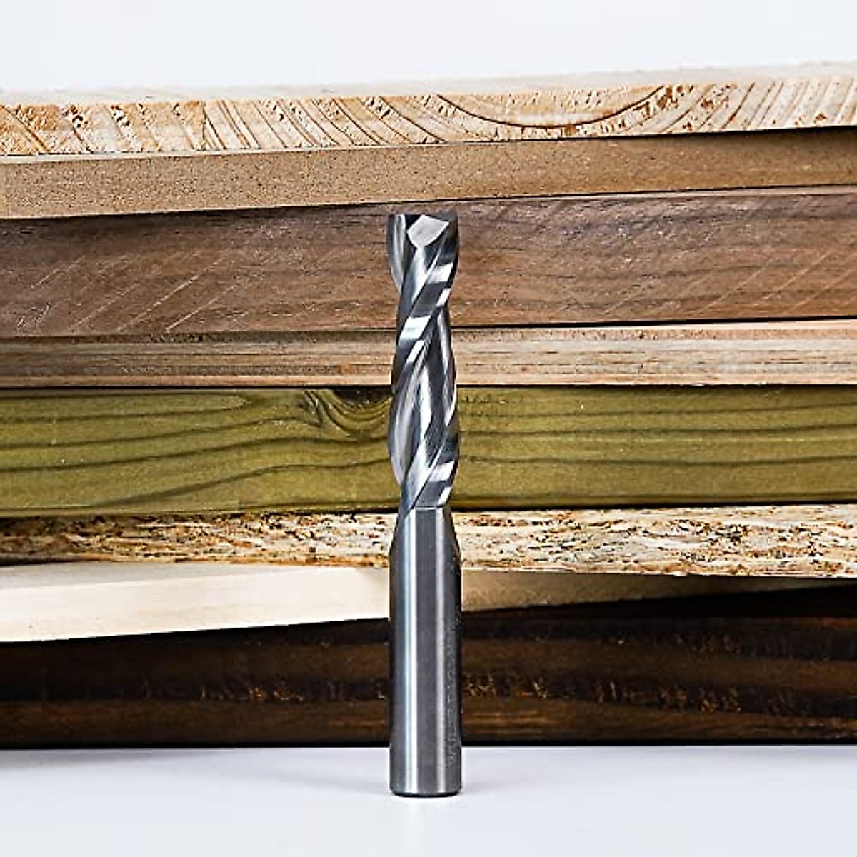 SpeTool Upcut Spiral Router Bits Extra Long (4 inch) with 1/2 Inch Shank , 1/2 Cutting Diameter Solid Carbide CNC Router Bits End Mill for Wood Mortises and Cutting Dadoes Carving