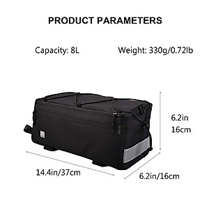 ArcEnCiel Bike Trunk Bag Bicycle Panniers Water-Resistant Rack Rear Seat Carrier Pack
