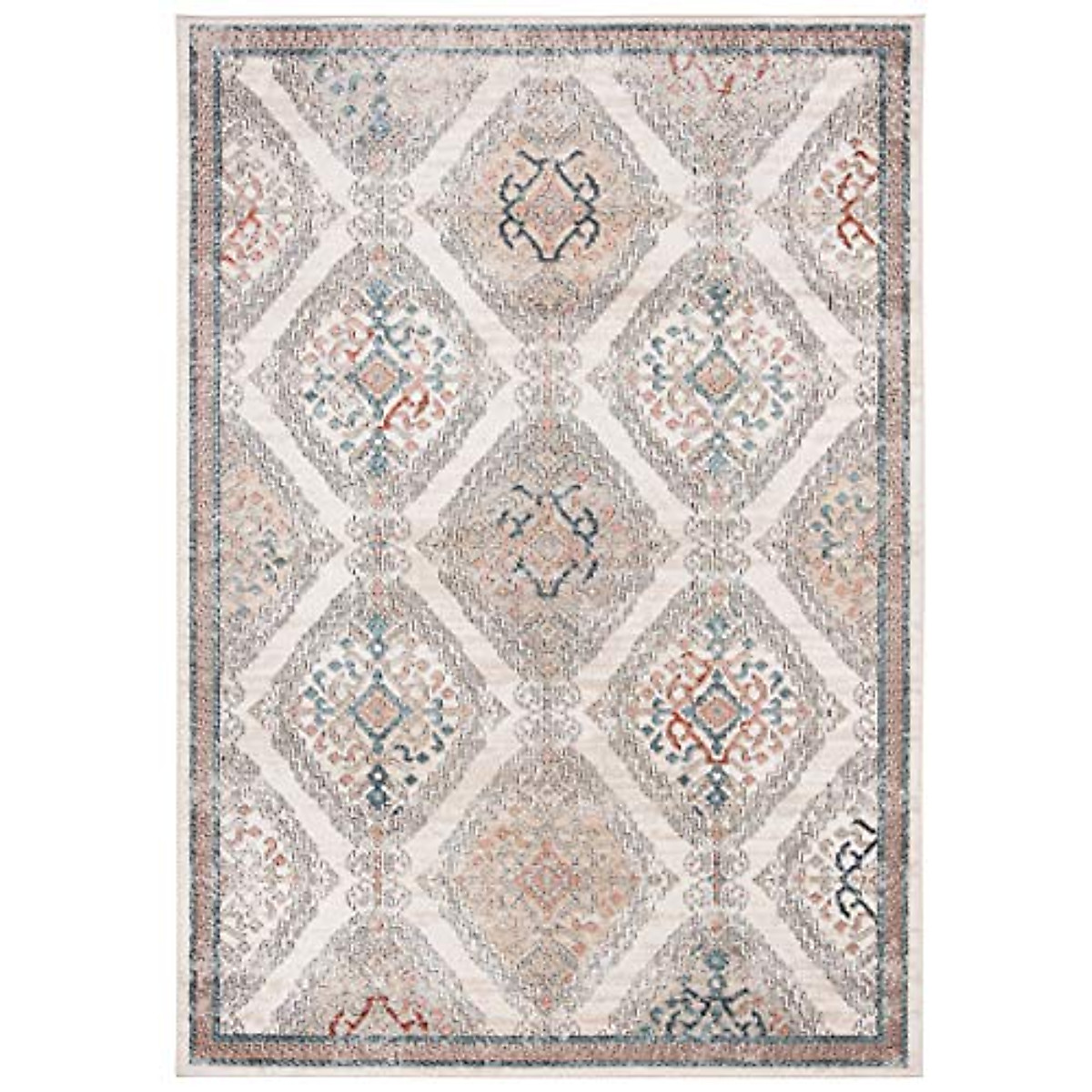 SAFAVIEH Oregon Collection 8' x 10' Grey/Ivory ORE885F Oriental Distressed Non-Shedding Living Room Bedroom Dining Home Office Area Rug