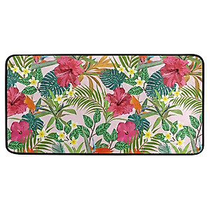 ElliTarr Kitchen Rugs and Mats Non Skid Washable Spring Floral Red Absorbent Floor Mats Cushioned in Front of Sink for Home Farmhouse Kitchen Bathroom Kitchen Runner Rug 39 x20Inch