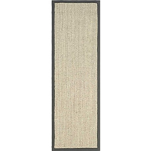 SAFAVIEH Natural Fiber Collection 6' x 9' Marble / Grey NF443B Border Sisal Area Rug