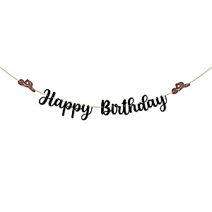 ShuanQ Cowboy Happy Birthday Banner - Western Theme Baby Shower/Birthday Party Decoration - Cowboy Cowgirl Birthday Party Bunting Decor - Wild West Birthday Party Supplies Photo Booth Props