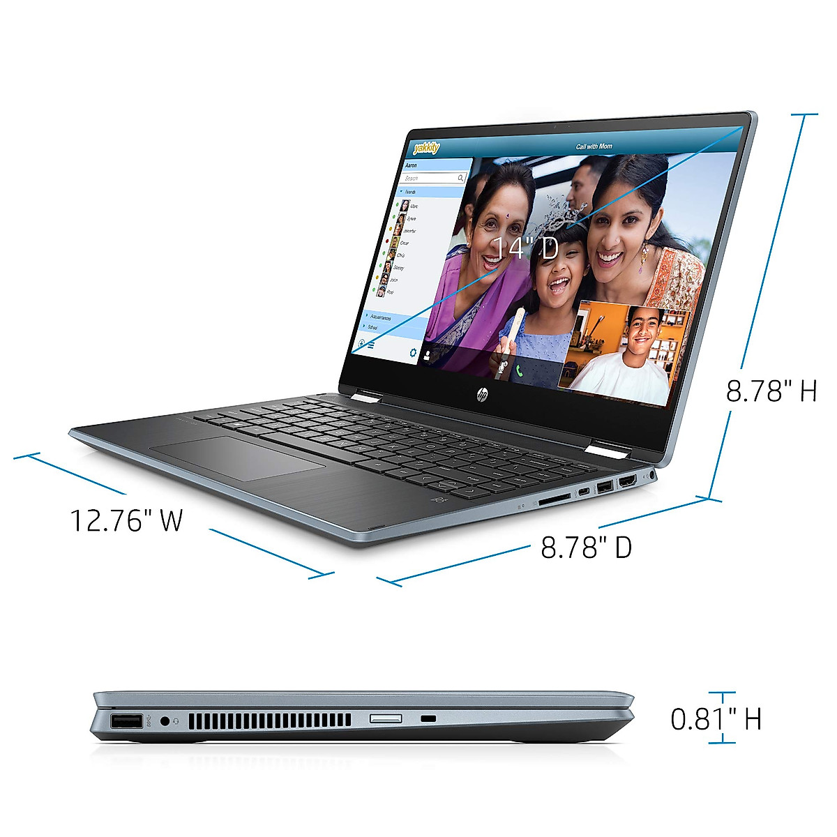 HP Pavilion 14" FHD IPS Touch Screen Student and Family Laptop, Intel Core i5-1035G1, WiFi 6, Google Classroom, 32GB DDR4 RAM, 1024GB SSD, Bundle with Stylus Pen, Windows 10, Cloud Blue
