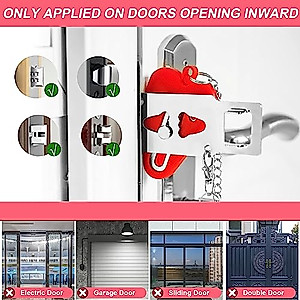 Portable Door Lock,Hotel Door Locks for Travelers,Door Lock Security,Door Lock Latch for Additional Privacy and Safety,Travel Lockdown Locks for Traveling, Hotel, Home, Apartment, School (2 Pack)