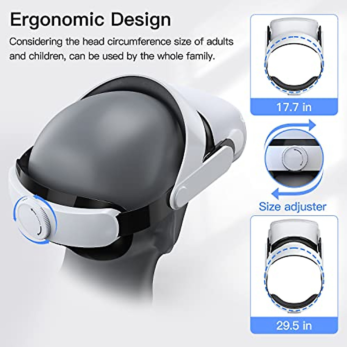 SiWiQU 5 in 1 Head Strap Set for Quest 2 Accessories, Elite Strap for Enhanced Support with Halo Controller Protector, Face Pad Cushion and VR Shell Protective Cover