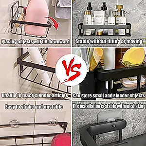 ZEQIDOU Shower Caddy Shelf, No Drilling Traceless Adhesive Shower Shelves Storage Organizer, Thickened Space Aluminum Wall Mount Shower Accessories Storage for Inside Shower,bathroom,Kitchen 2Pack