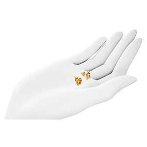 Solid 14K Yellow Gold Rose Flower Stud Earrings Handcrafted style 3/8 inch with Post and Friction Back | 2.0g