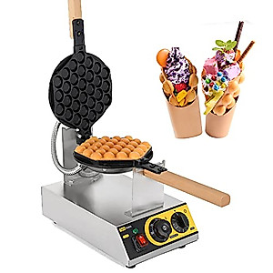 Dyna-Living Bubble Waffle Maker 1400W Egg Waffle Machine Electric Non-Stick Bubble Waffle Cone Maker Household Commercial Egg Waffle Iron Maker for Restaurant Snack Shop or Cafe