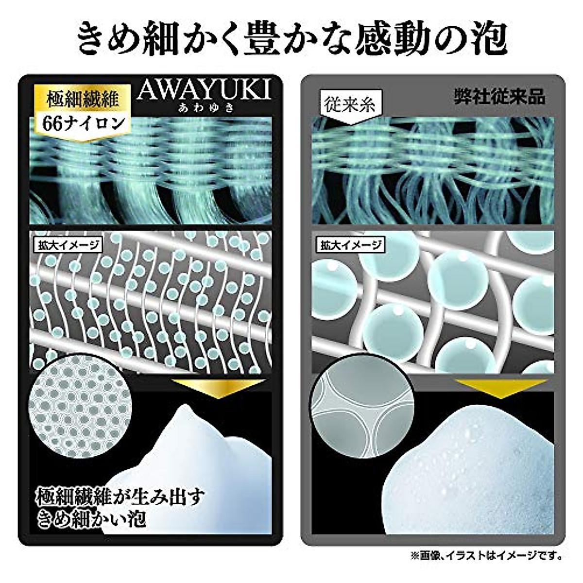 Ohe AWAYUKI Nylon Body Towel Super Hard Black 1pc