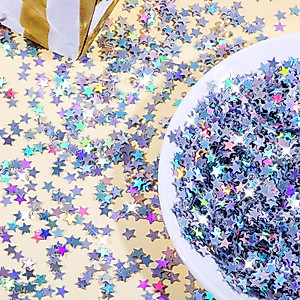 Abeillo 3000 Pcs Glitter Star Confetti with Diamond, 30g 6mm Metallic Foil Sprinkles Table Glitter Confetti, Twinkle Sequins Scatter Star Confetti for Birthday Party Halloween Christmas Decoration