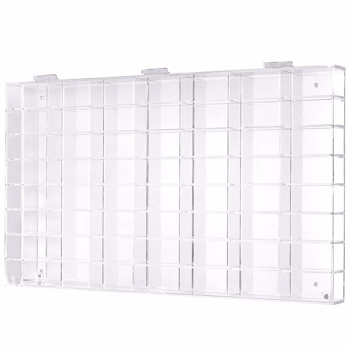 Hot 56 Compartment 1/64 Scale Toy Cars Wheels Matchbox Display Case Stand Wall Diecast Model Car Cabinet w/Door -AHW64-56