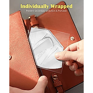 YUIKIO KN95 Face Mask, 30 Pack Protective KN95 Masks for Adults, Filter Efficiency≥95%,5 Layers Filter Safety Mask Against PM2.5 Disposable KN95 Respirator Masks in Bulk (White)