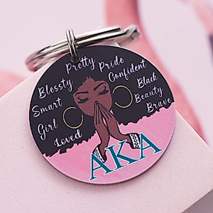 Melix Home Paraphernalia Sorority Gifts Keychain Sorority Gifts for Women Pink and Green Keyring Gift