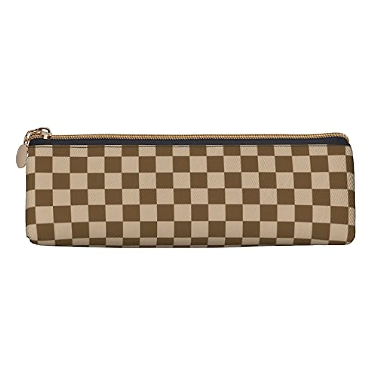 Triangle Leather Pencil Case With Zipper,Pencil Bag,Makeup Cosmetic Pouch,Money Bag Key Pouch Small Tool Pouch For School University Office Child Girls Boys Adults Men Women