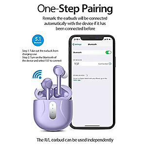 Wireless Earbuds Bluetooth 5.3 Ear Buds 4-Mics Clear Call ENC Noise Cancelling Earphones 30H Playtime Deep Bass Wireless Earbuds Waterproof Sport Earbud & In-Ear Headphones for iPhone Android (Purple)