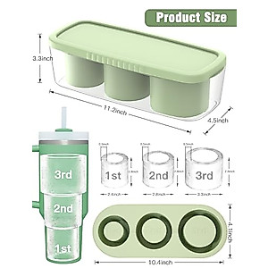 Ice Cube Tray for Stanley Tumbler, Silicone Ice Molds for Freezer, Ice Maker for Whiskey, Coffee, BPA-free (Green)