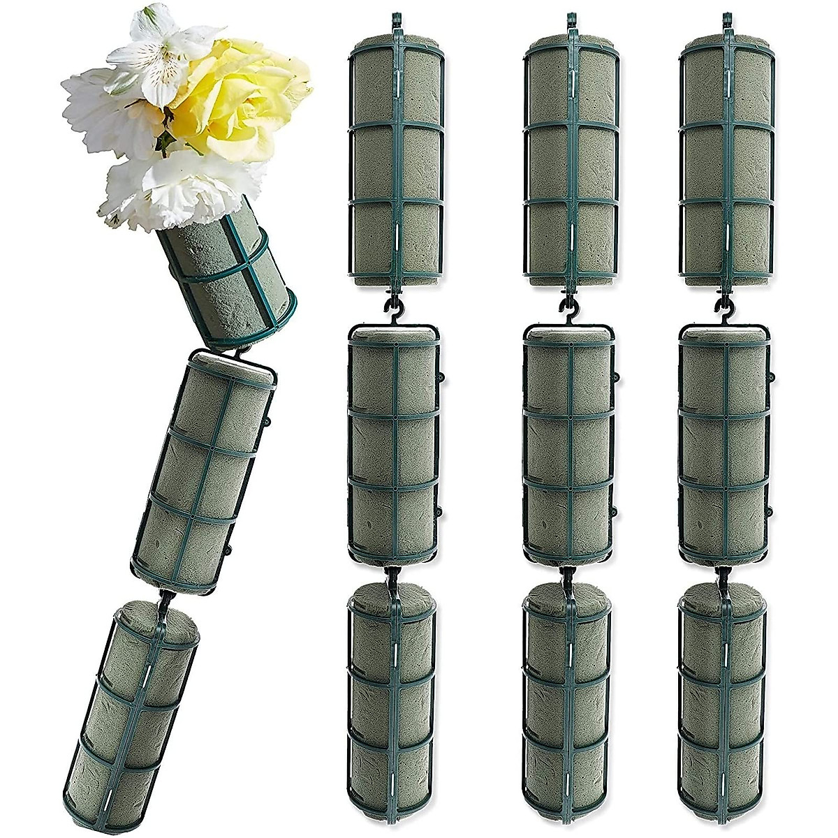 12 Pack Wet Floral Foam Garland for Artificial Flower Arrangements, Centerpieces, Wedding Decorations, 2x5 Per Piece