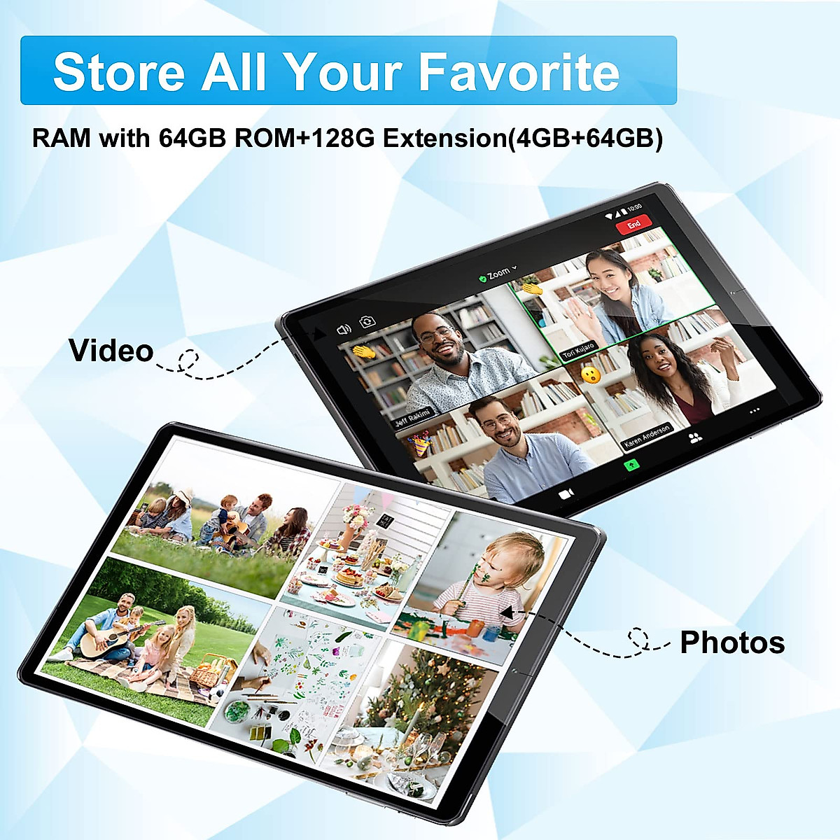 AOYODKG 2 in 1 Tablet 10 in, Android 11 Tablet Computer with Keyboard Bundle, 4GB+64GB, 5G & 2.4G WiFi Tablets PC, Dual Camera, 6000mAh, Mouse, Stylus (DGO-Gray)