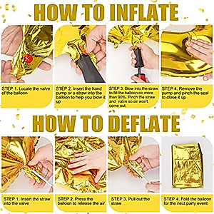 JOYYPOP 40 Inch Gold Number Balloons Foil Large Helium Number 2 Balloon for Birthday Anniversary Graduation Party Decorations