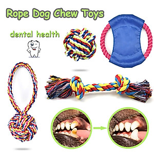 LECHONG Rope Dog Toys for Aggressive Chewers Large Breed Medium Breed, Small Dog Puppy Teething Chew Toys Heavy Duty Dental Dog Rope Toys Prevents Boredom and Relieves Stress