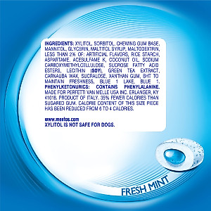 Mentos Pure Fresh Sugar-Free Chewing Gum with Xylitol, Fresh Mint, 50 Piece Bottle (Bulk Pack of 4)