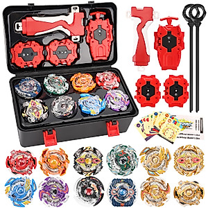BananMelonBM Bey Battling Top Burst Gyro Toy Set for Kids, 12 Spinning Tops, 3 Launchers with Storage Box, Turbo Set Metal Fusion Game Gyro for Boys Children