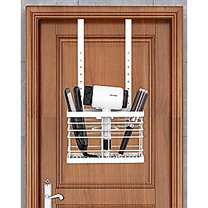 Hair Dryer Holder, REFLYING White Hair Dryer Organizer Wall Mounted, 8 Adjustable Height, Over Door Cabinet Hair Dryer Stand Holder Hands Free, Hair Dryer Holder Stand, Hair Straighteners,3 Sections