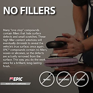 Malco Epic Heavy-Duty Compound - Vehicle Paint Correcting and Polishing Compound/Removes Up to P1500 Sand Scratches/Polishes to Deep Showroom Gloss / 32 Oz. (109032)