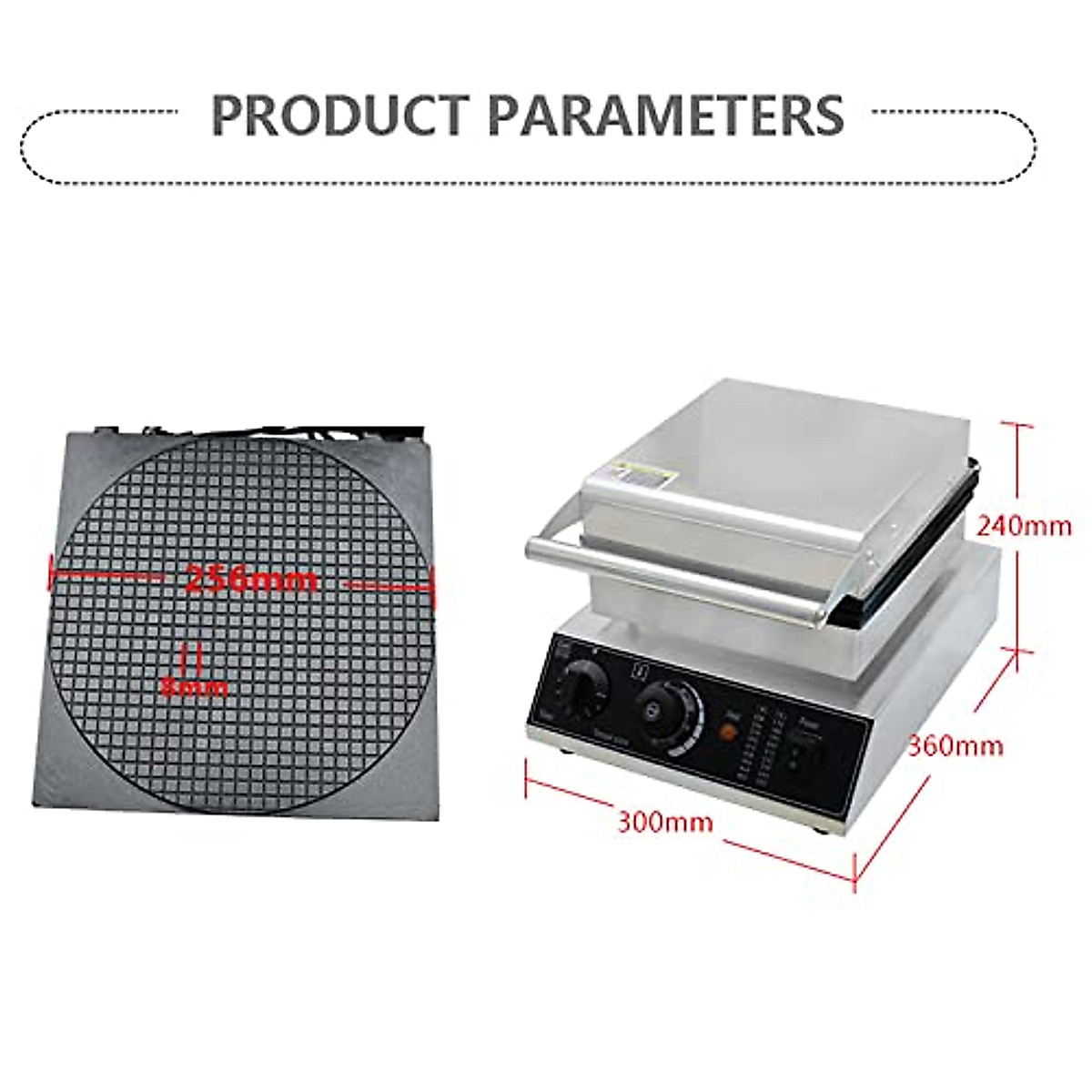 Waffle Cone and Bowl Maker, 1750W Ice Cream Cone and Bowl Baker Commercial Nonstick Waffle Iron Machine with 2PC Egg Cone Rol, for Restaurant Dessert Shop Snack Family