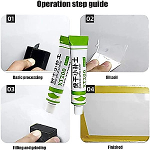 Gogolonge Fiberglass Boat Repair Paste, 5 Pcs XT200 Waterproof Quick-Drying Putty Paint, Gelcoat Repair Kit, Instafix Fiberglass Boat Repair Paste, Scratch Remover Touch Up Fix Tools (Gray)