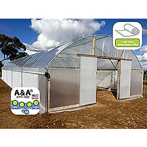 A&A 7 mil Greenhouse Plastic Film 5 Year Clear Polyethylene Cover UV Resistant - Heavy Duty - Premium Quality (25 ft. x 20 ft.)