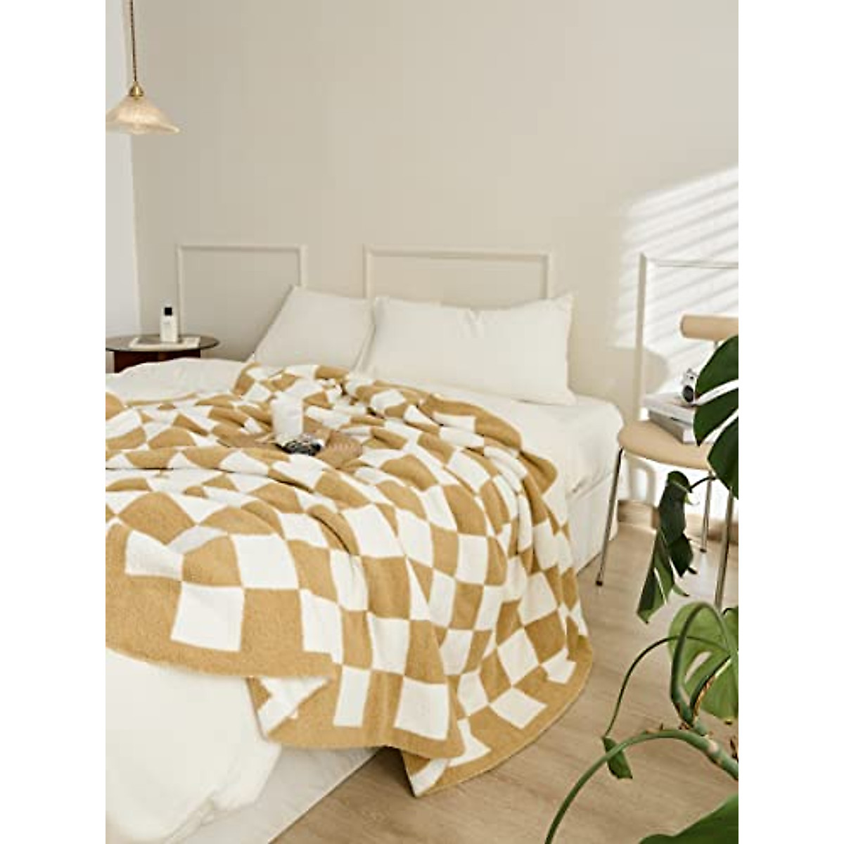 Aycery Ultra Soft Microfiber Checkered Throw Blanket - Checkerboard Grid Design, Warm and Cozy Decor for Home Bed Couch (60''x79'')