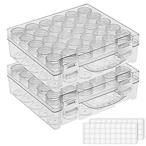 Bead Organizer, Bead Containers, Craft Storage Containers Diamond Painting Storage Containers Bead Storage Containers with Lids Diamond Painting Box Glitter Containers for DIY Art Crafts Nail (2 Pack)
