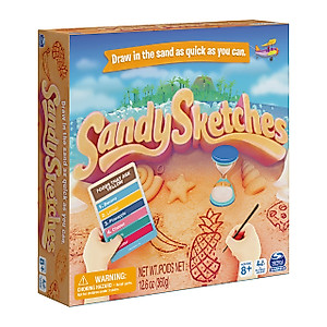 Spin Master Sandy Sketches Sand Drawing Guessing Board Game, Family Game for Ages 8 and up