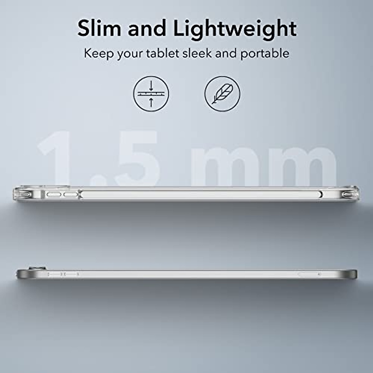 ESR for iPad 10th Generation Case (2022, 10.9 Inch), Thin and Lightweight, Yellowing Resistant, Hard Acrylic Back, Air-Guard Corners, Flexible Frame, Classic Hybrid Back Cover, Clear